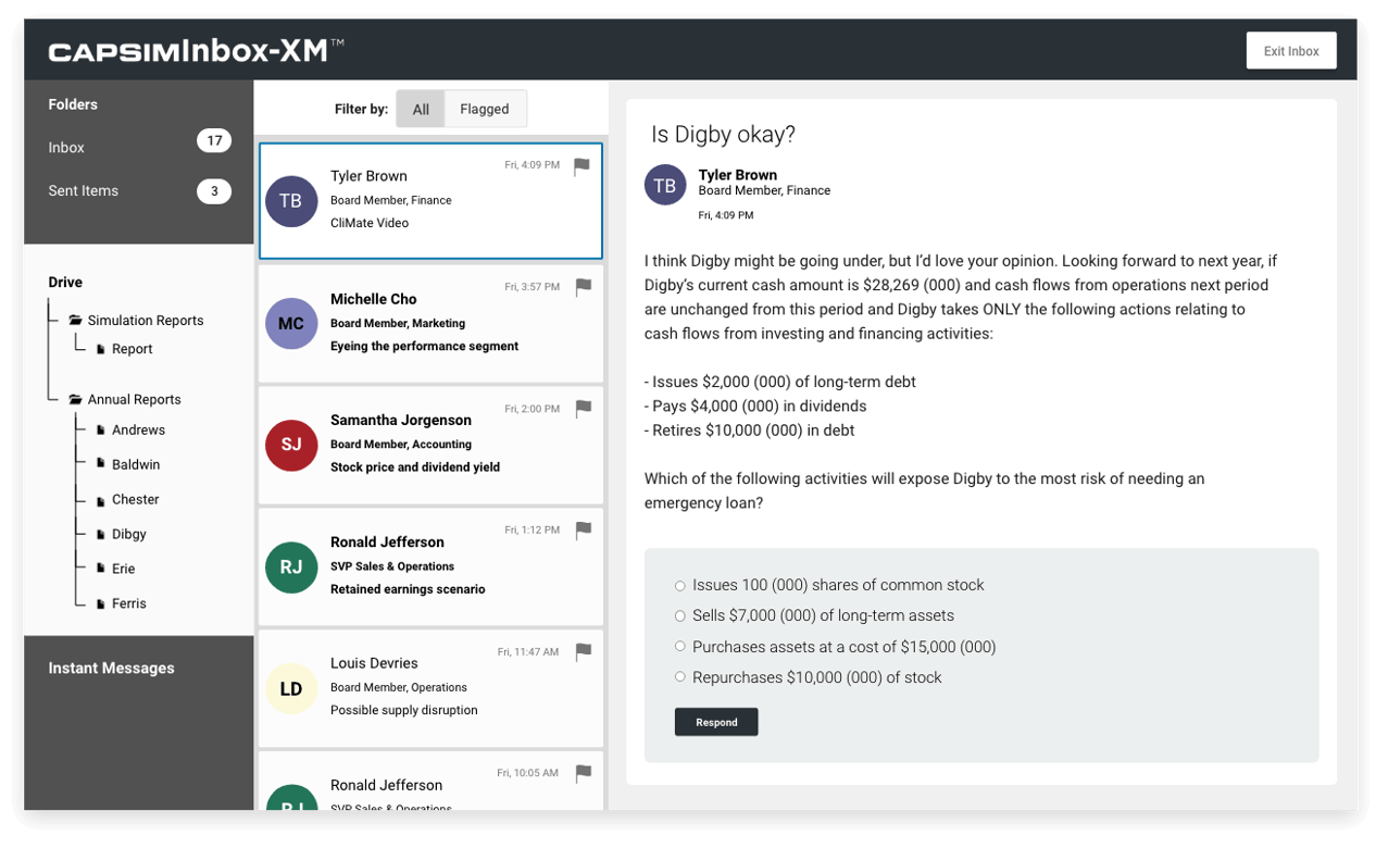 CapsimInbox-XM Business Competency Assessment - Capsim
