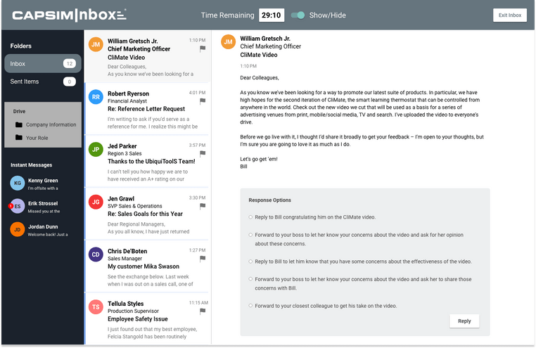 Inbox Simulations | Capsim