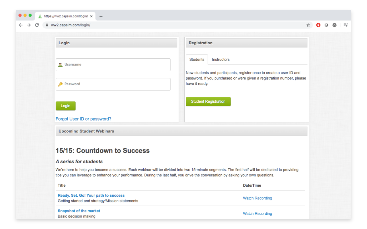 New Update: Enhanced Login Experience for All Users - Capsim