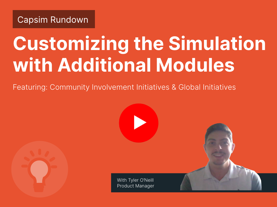 Customizing the Simulation with Additional Modules - Capsim